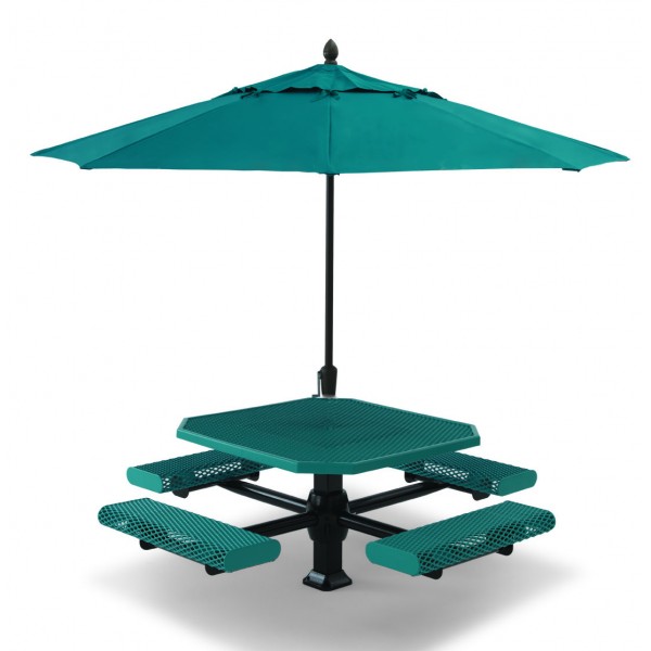 46" Superior Octagon Ada Compliant Plastisol Table with Umbrella Hole ...
